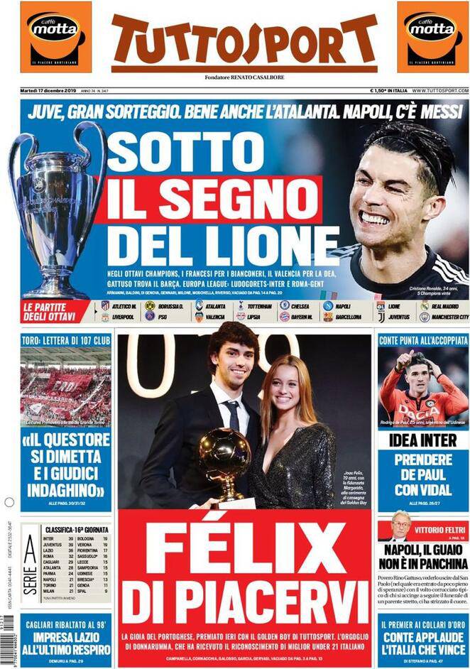 Tuttosport - I titoli sull'Inter del 17 dicembre