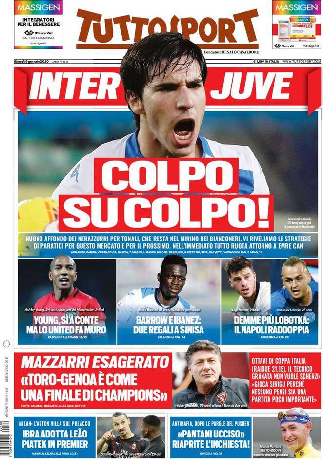 Tuttosport | I titoli sull'Inter del 9 gennaio