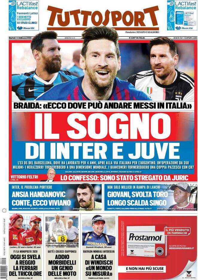 Tuttosport | I titoli sull'Inter dell'11 febbraio